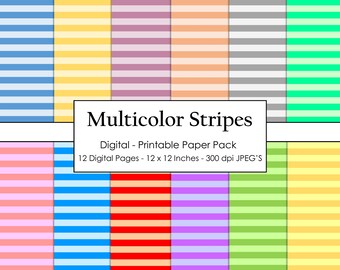 Striped digital paper | Etsy