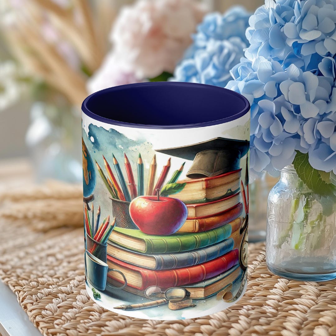 Educational Mug for Teachers and Students | Watercolor Book Lover Gift ...