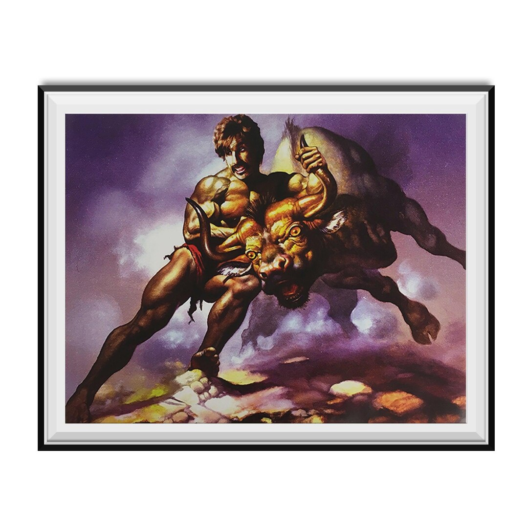 White Goodman Taking the Bull by the Horns Poster 11 X 14 - Etsy