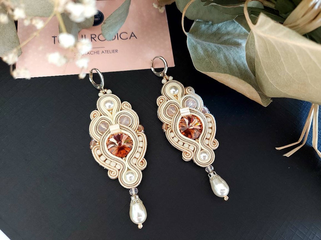 Big Elegant Earrings, Oversized Statement Earrings, Bridal Earrings ...