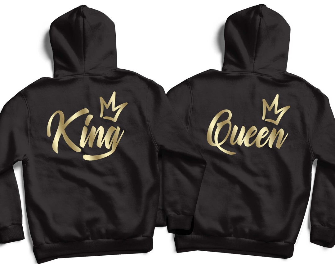 King Queen Matching Couple Hoodie Sweatshirt, Gift for Him & Her - Etsy