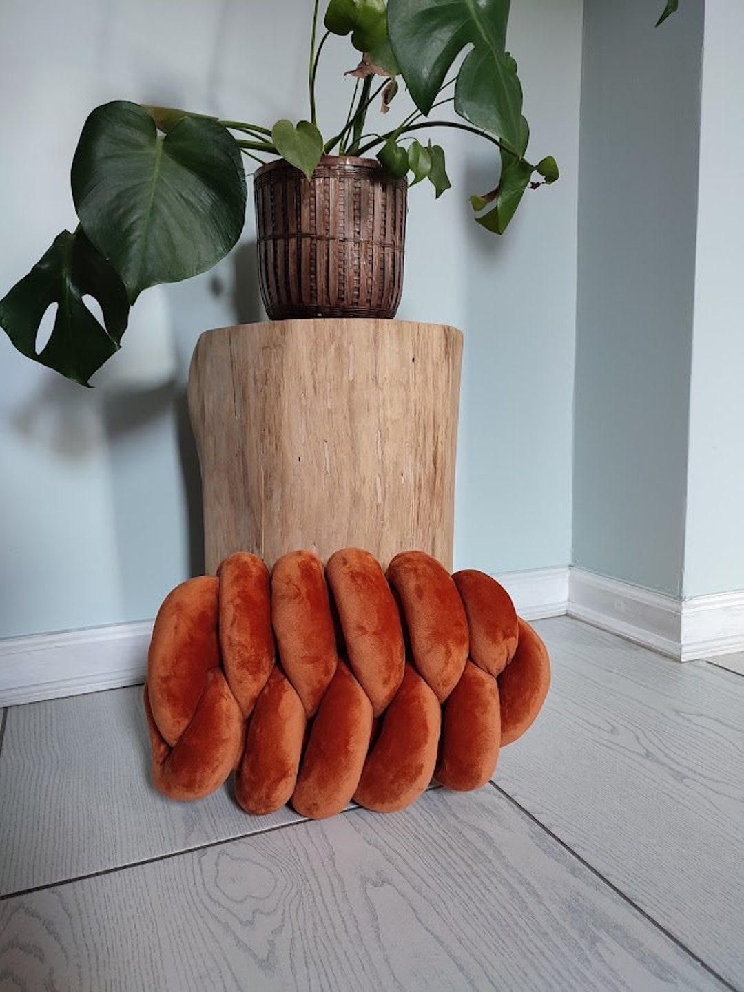 Knot Pillow, Orange Pillow, Modern Knot Pillows, Orange Cooper, Knot ...