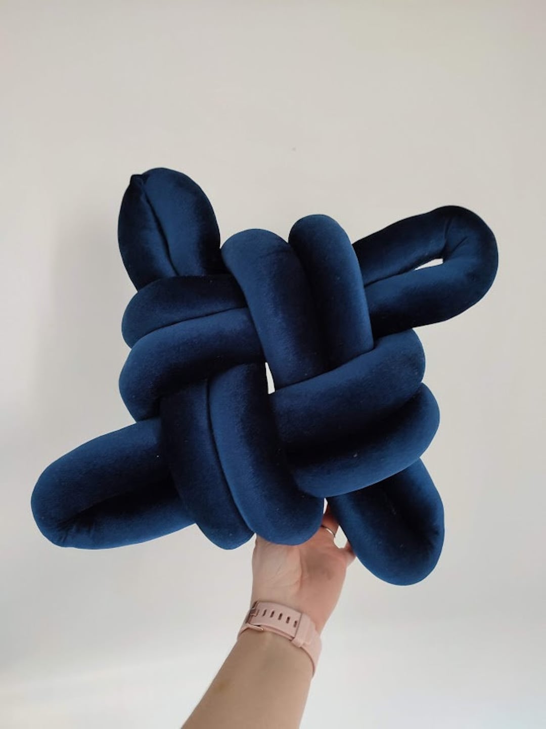 Knot Pillow, Knot Navy Blue Pillow, Modern Knot Pillows, Navy Blue Knot ...