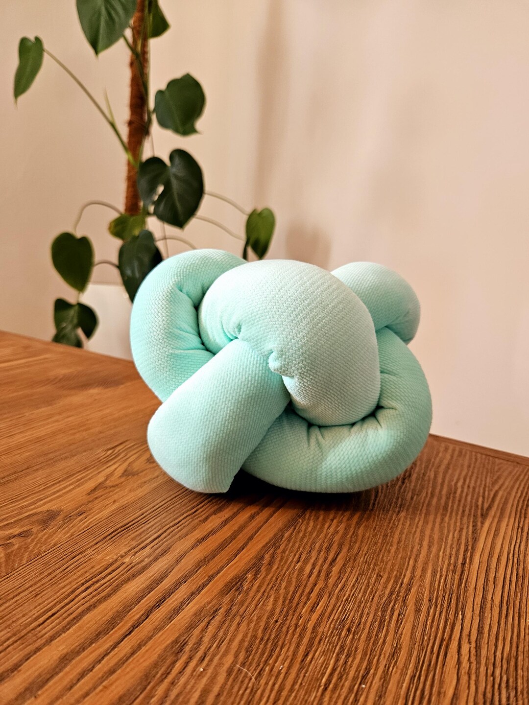 Mini Knot Pillow, Small Knot, Celadon Pillow, Light Mint Knot Pillow ...