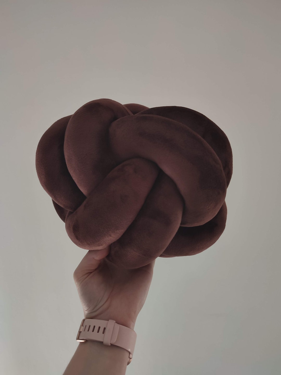 Knot Pillow, Brown Knot Pillow, Modern Knot Pillows, Dark Brown Knot ...