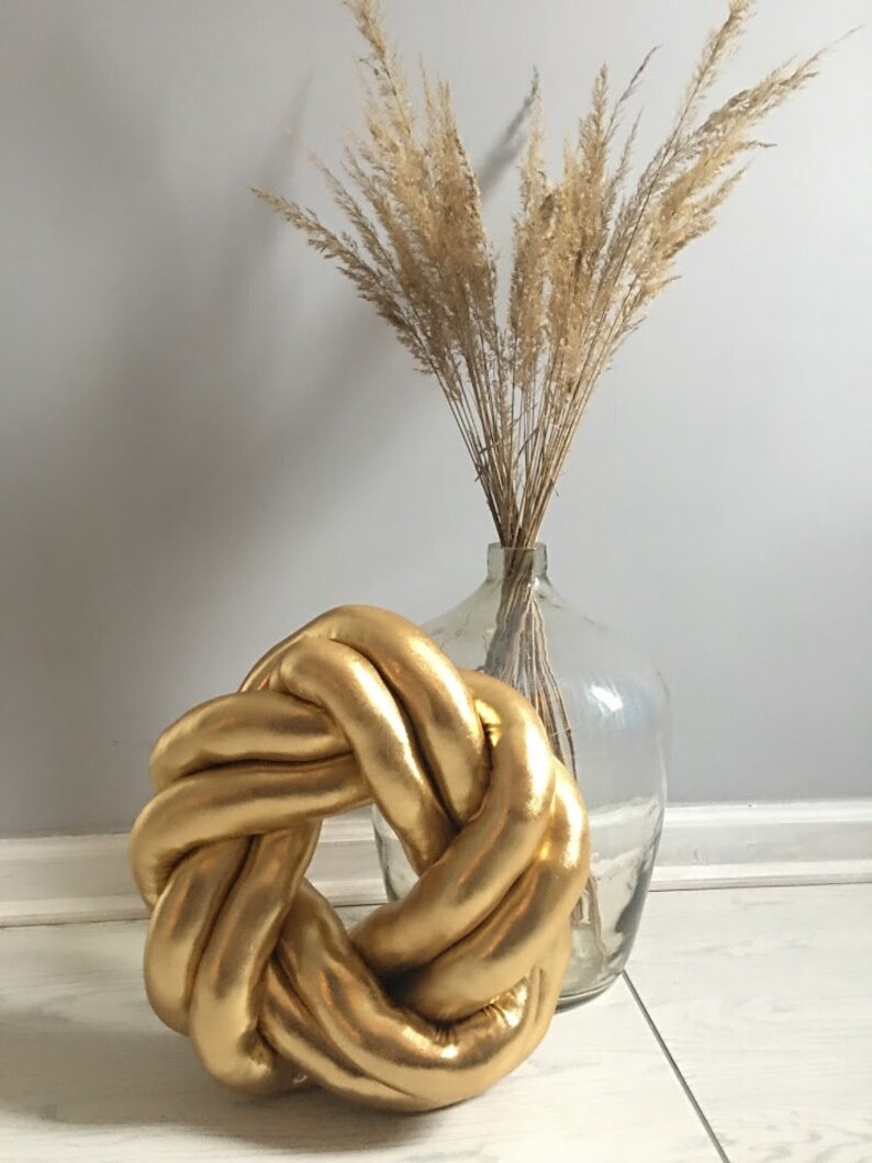 Knot Pillow Knot Gold Pillow Modern Knot Pillows Knot | Etsy