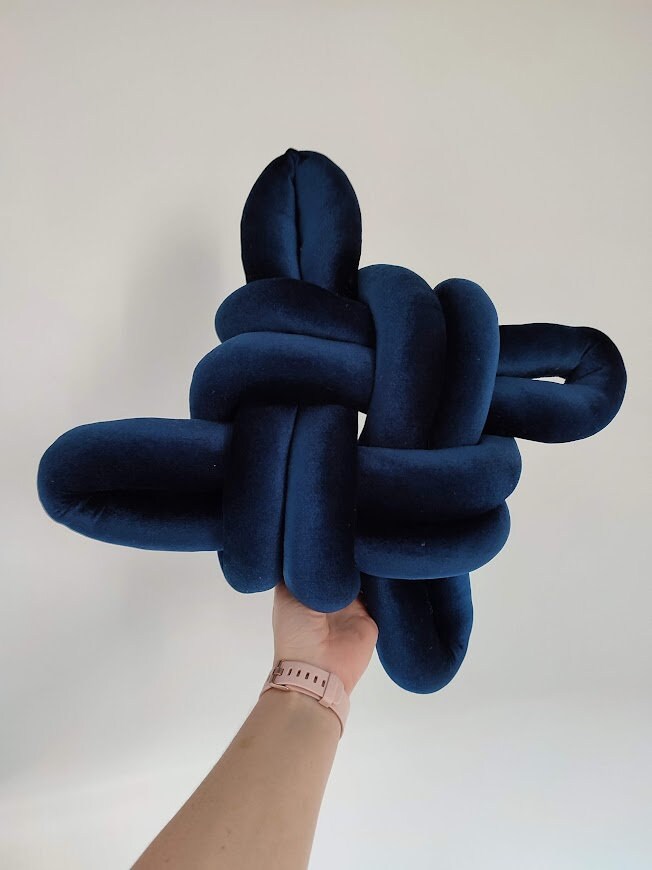 Knot Pillow Knot Navy Blue Pillow Modern Knot Pillows Navy - Etsy
