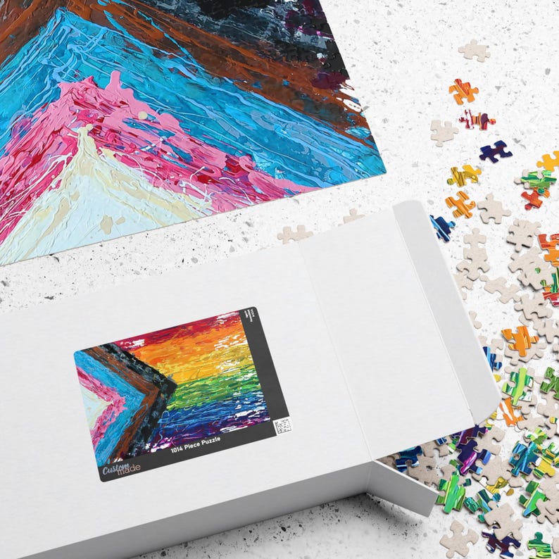 Pride Progress Flag Original Artwork Printed on a Puzzle (110, 252, 520 ...