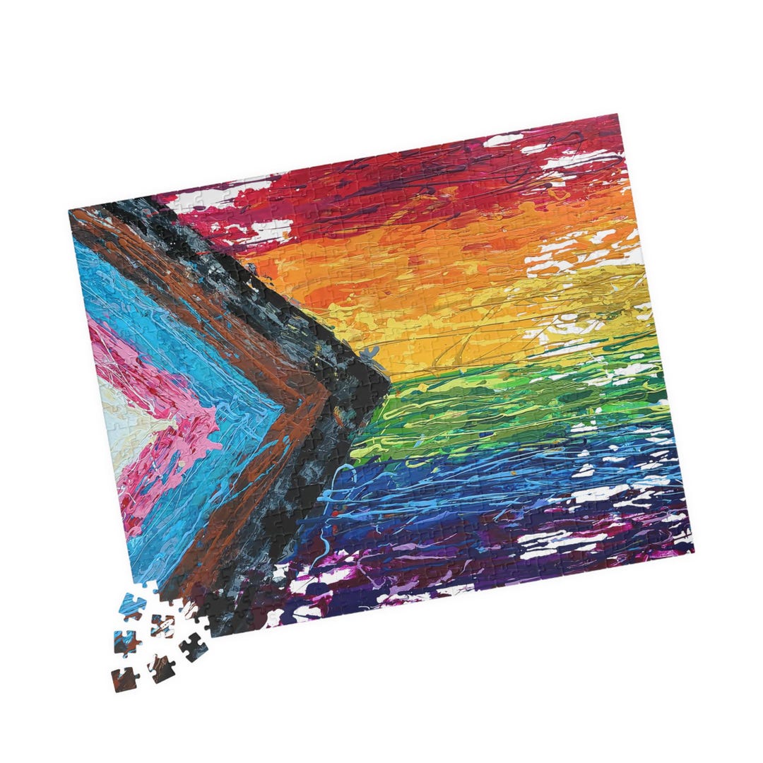 Pride Progress Flag Original Artwork Printed on a Puzzle 110, 252, 520 ...