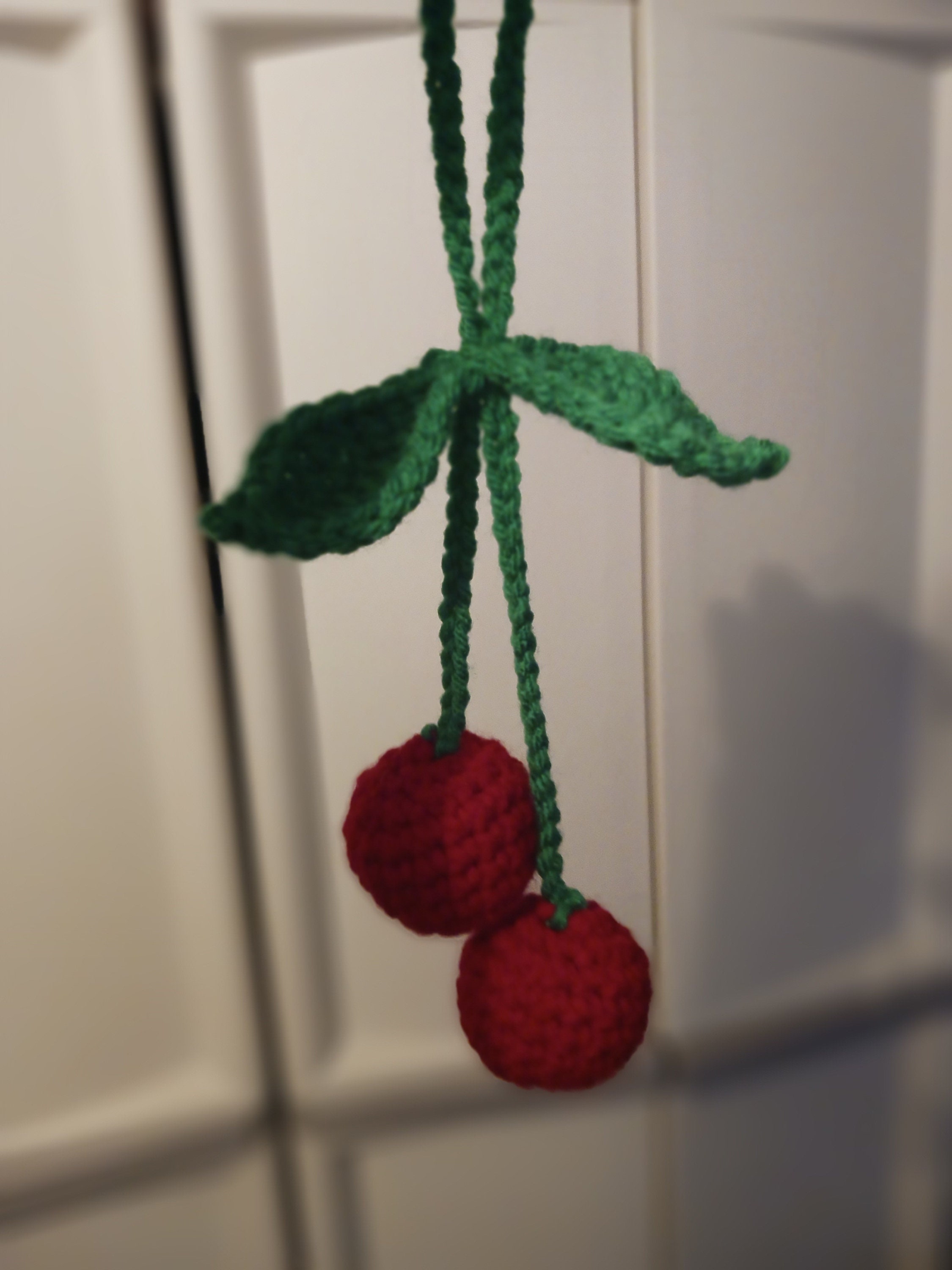 Crochet Cherries Car Accessory | Handmade - Etsy