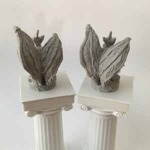 NEW! Miniature Set of 2 Gothic Gargoyle Statues - Dollhouse / Mythical ...