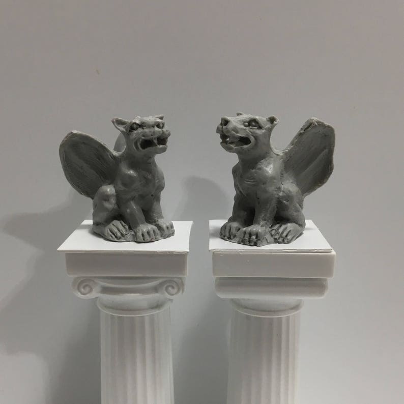 NEW Set of 2 Miniature Plastic Gothic Gargoyle Statues - Etsy
