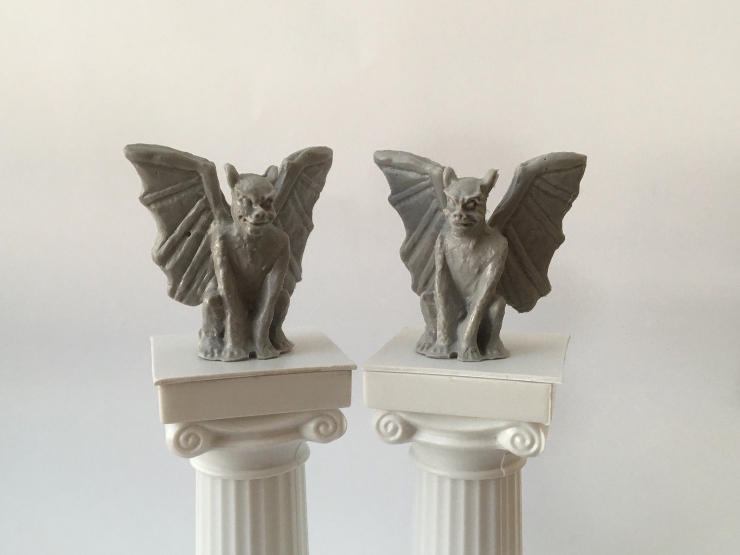 NEW Miniature Set of 2 Gothic Gargoyle Statues Dollhouse / | Etsy
