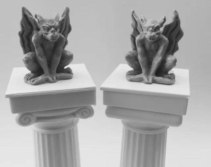 NEW Set of 2 Miniature Plastic Gothic Gargoyle Statues - Etsy
