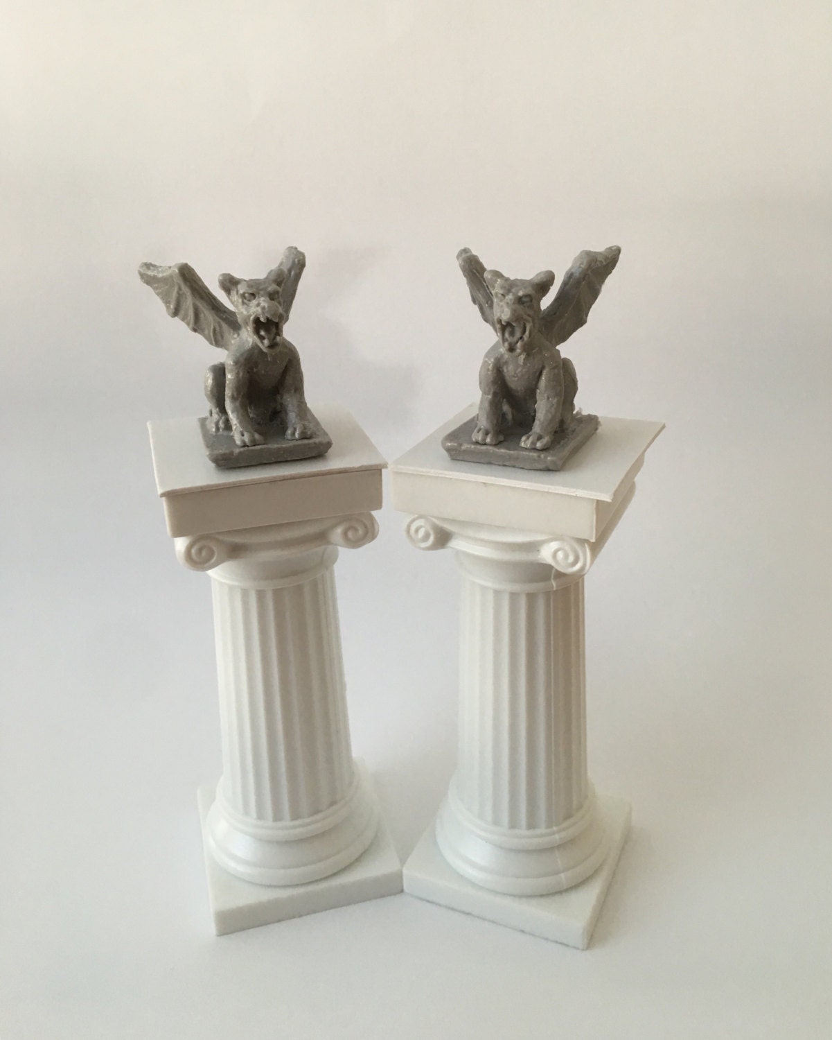 NEW Miniature Set of 2 Gothic Gargoyle Statues Dollhouse / | Etsy
