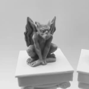 NEW! Set of 2 Miniature Plastic Gothic Gargoyle Statues - Dollhouse ...