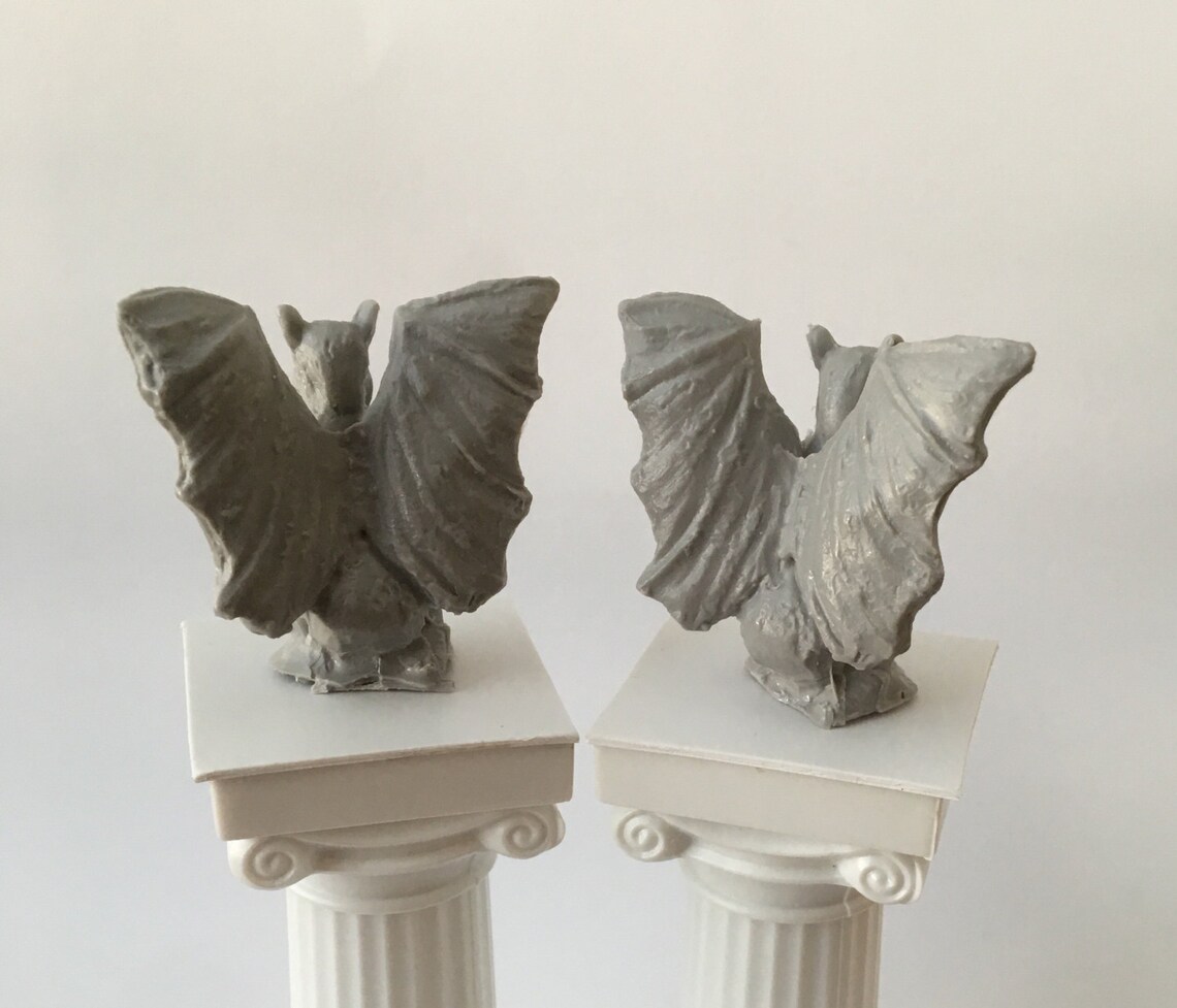 NEW Miniature Set of 2 Gothic Gargoyle Statues Dollhouse / - Etsy