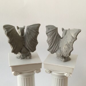 NEW! Miniature Set of 2 Gothic Gargoyle Statues - Dollhouse / Mythical ...