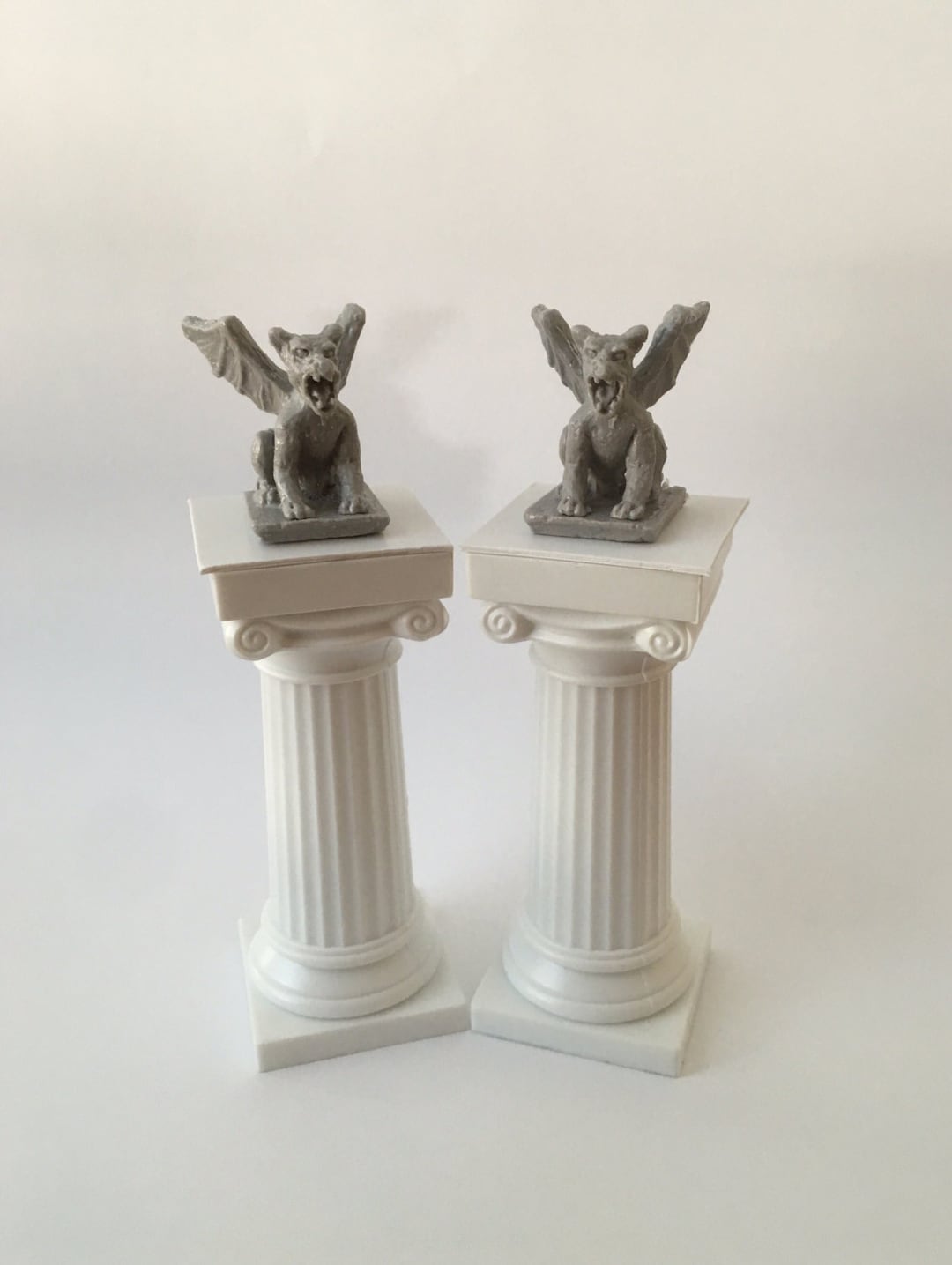 NEW! Miniature Set of 2 Gothic Gargoyle Statues - Dollhouse / Mythical ...
