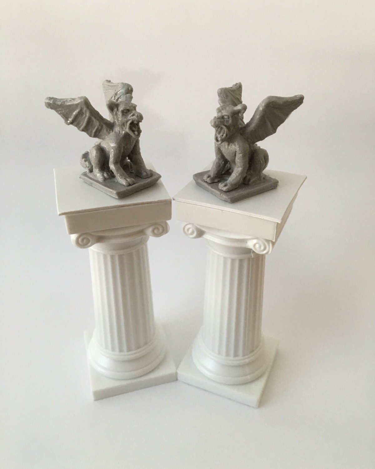 NEW Miniature Set of 2 Gothic Gargoyle Statues Dollhouse / | Etsy