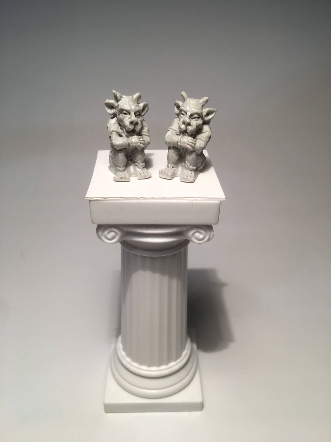 NEW! Set of 2 Miniature Plastic Gothic Gargoyle Statues - Dollhouse ...