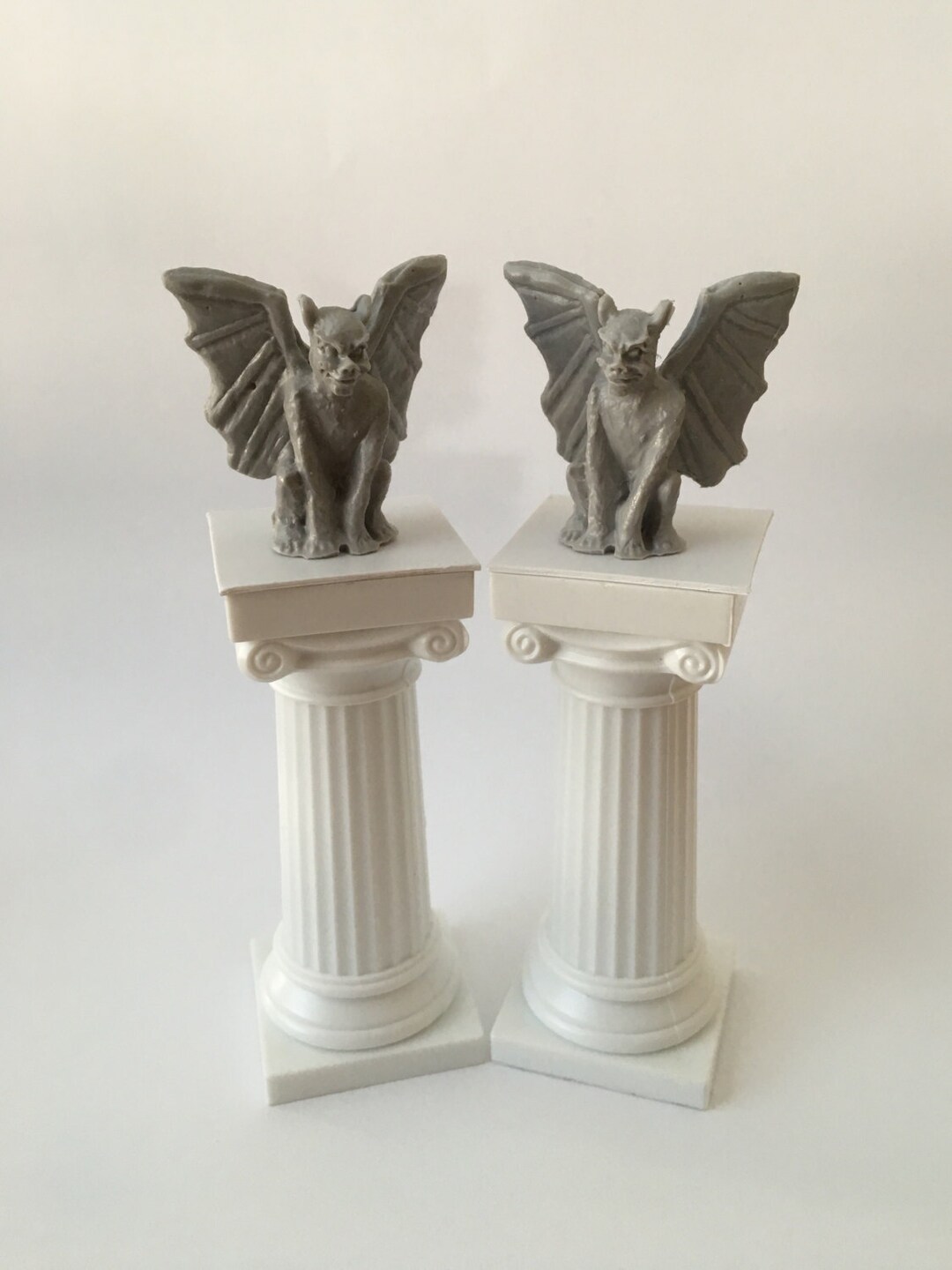 NEW! Miniature Set of 2 Gothic Gargoyle Statues - Dollhouse / Mythical ...