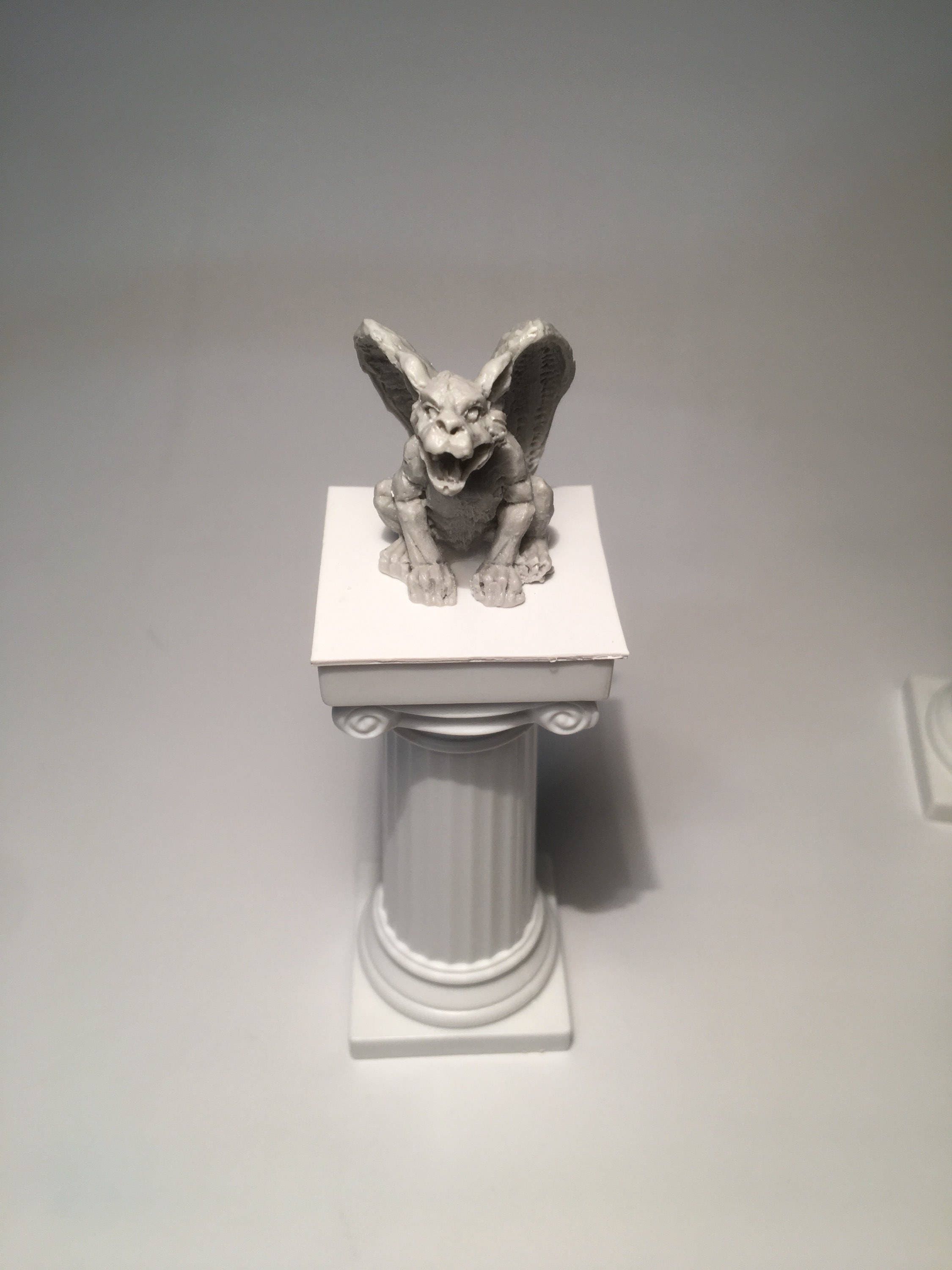 NEW! Set of 2 Miniature Plastic Gothic Gargoyle Statues - Dollhouse ...