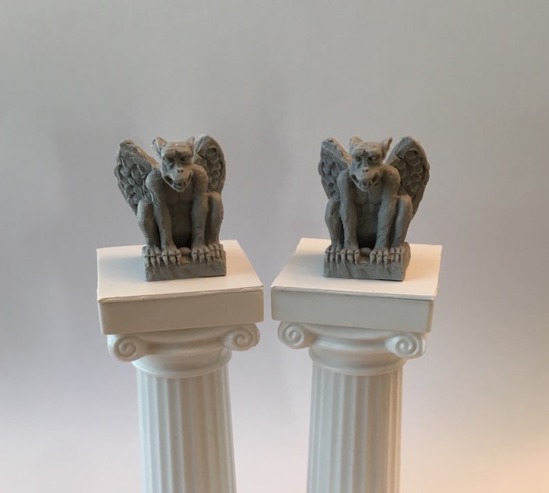 NEW Set of 2 Miniature Plastic Gothic Gargoyle Statues | Etsy