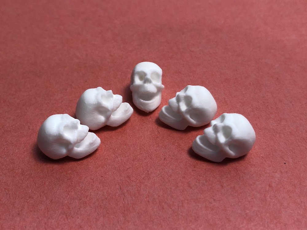 Spooky Skull Skeleton Miniatures - Set of 5- Dollhouse / Gothic ...