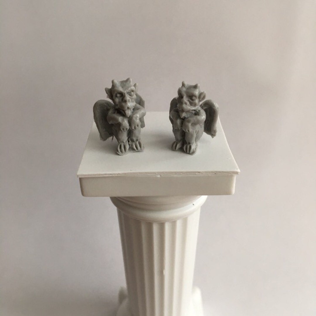 Detailed Miniature Gargoyle for Dollhouse Decorations and Other Fantasy ...