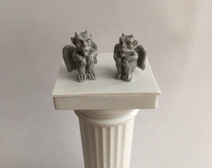 Beautiful Set of Miniature Gargoyles - Gothic, Midevil, Myth, Dollhouse ...