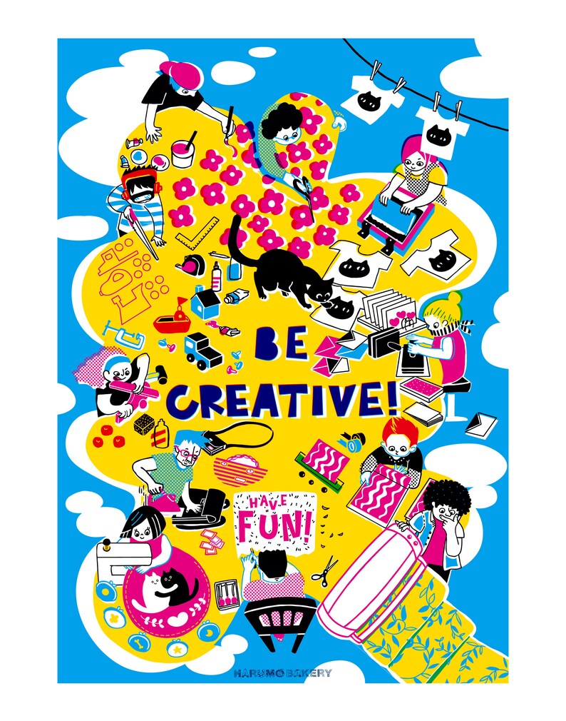 Be Creative Poster | Whimsical Art Print | Living Room Poster ...