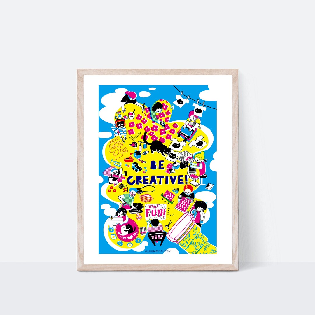 Be Creative Poster | Whimsical Art Print | Living Room Poster ...