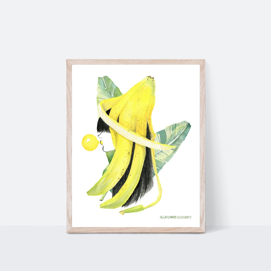 Banana Girl Poster | Boohoo Print | Kitchen Poster | Tropical ...