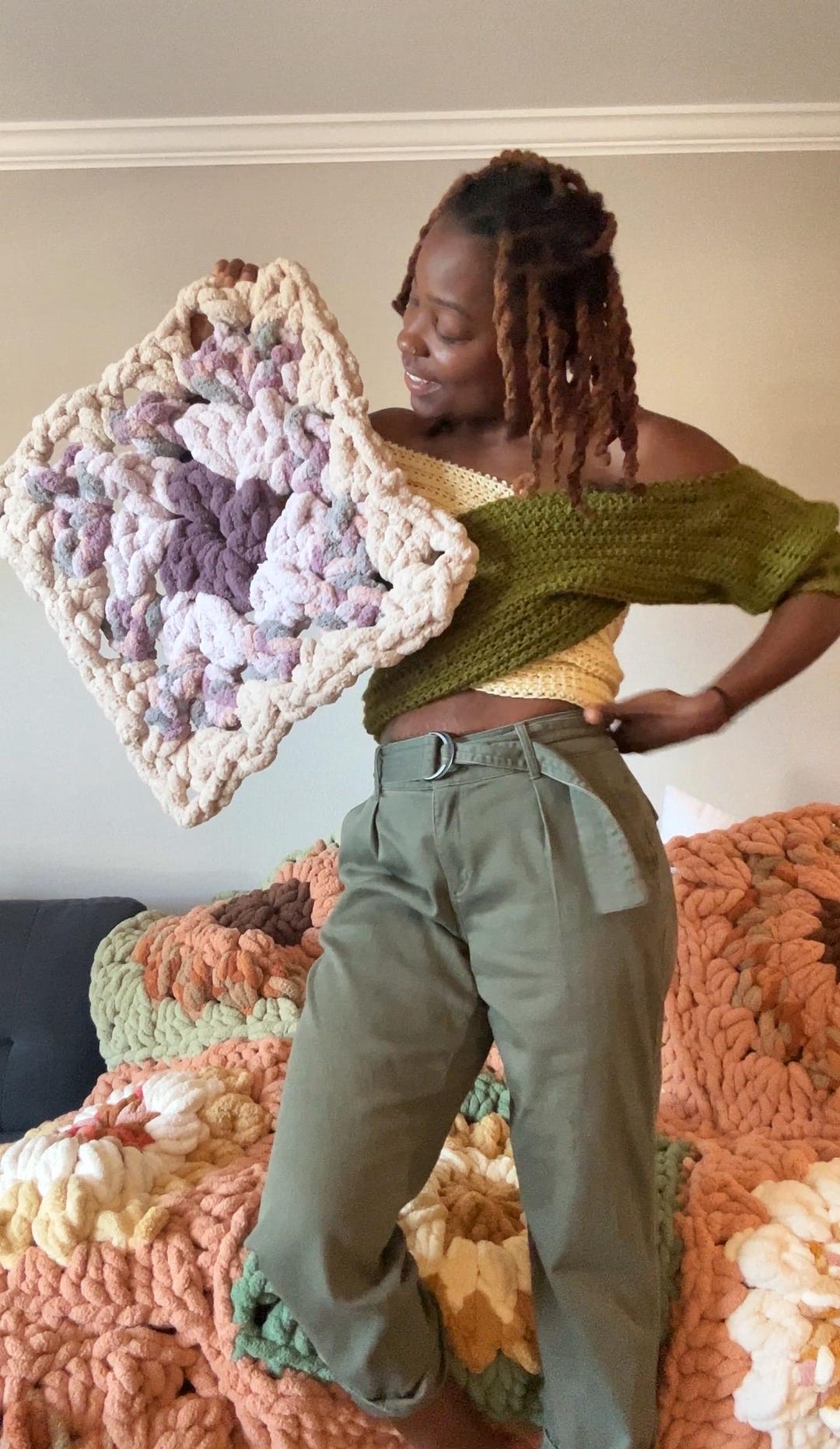 Cozy Jumbo Chunky Hand-crocheted Granny Square Pattern – Modern Twist ...