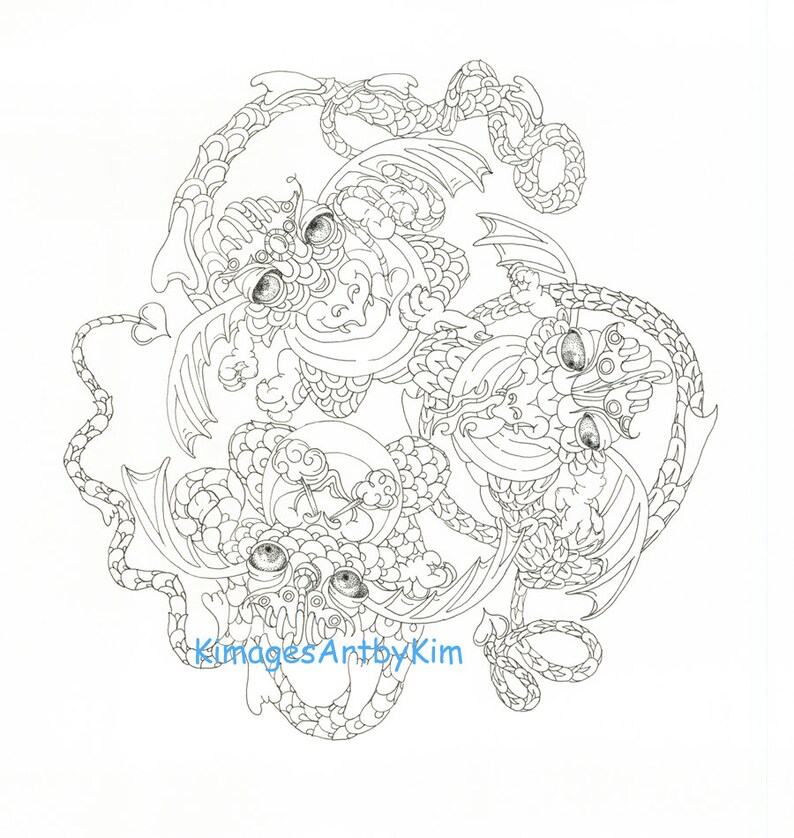 Printable Instant Download, Dragon Play, Mindfulness, Relaxing, Calm ...