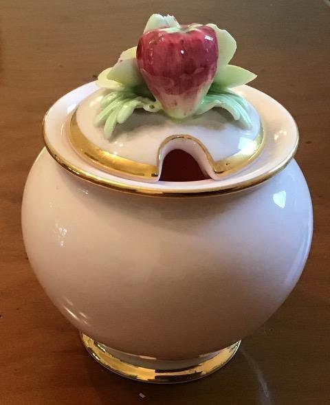 Vintage “floral” Bone China Staffordshire Jam/preserve Pot, Excellent ...