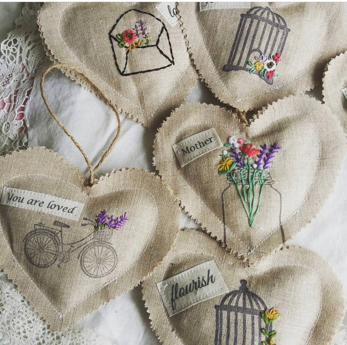 Lavender Heart Sachets - Etsy