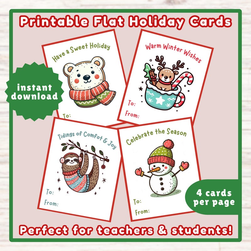 Printable Christmas Cards - Etsy