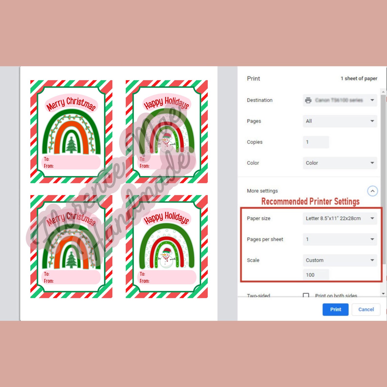 Classroom Christmas Cards: Printable Holiday Card Exchange (digital ...