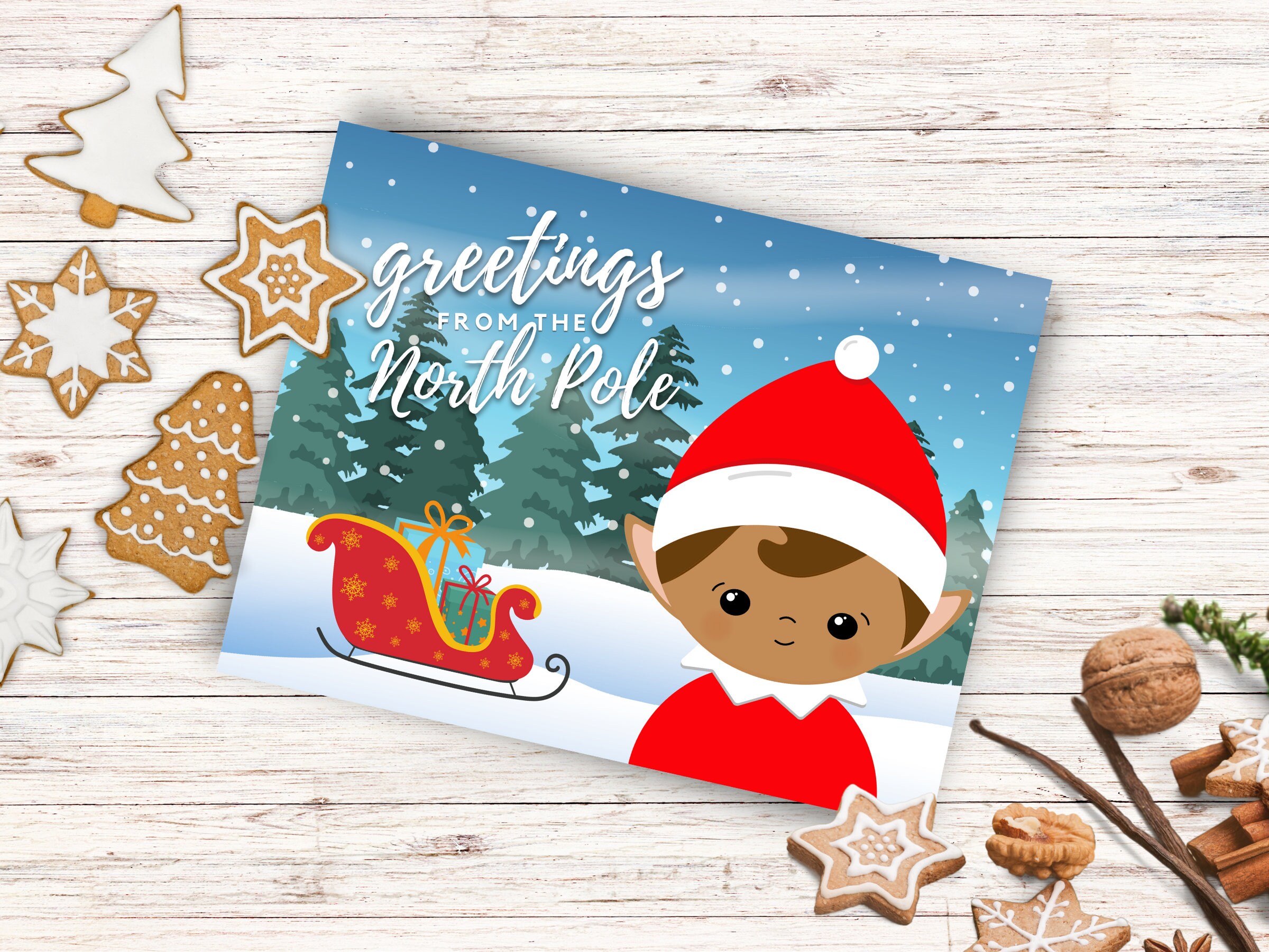 Elf Hello/goodbye Postcard: Printable Letter From Santa (digital ...