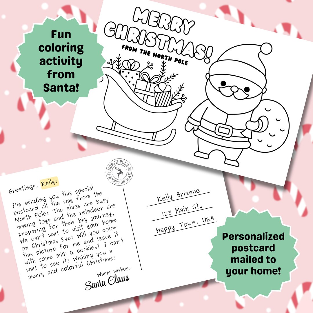 Postcard Letter From Santa | Coloring Activity | Santa's Workshop North ...