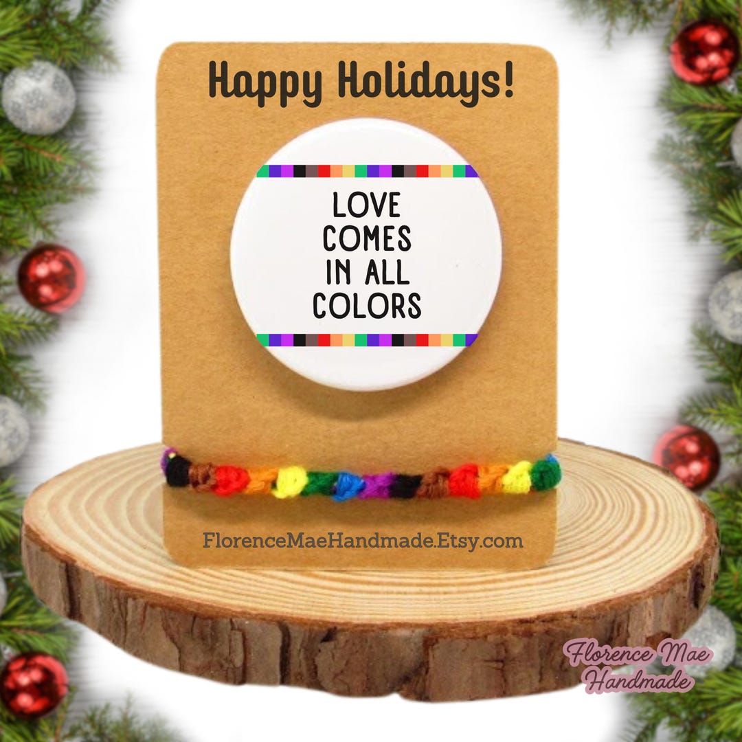 Inclusive Pride Christmas Gift Set Bracelet Button Pin Anklet LGBT ...