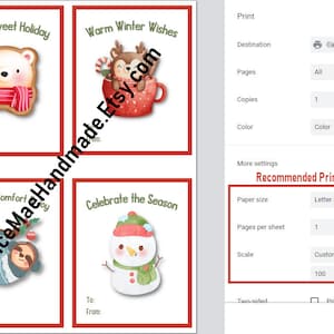 Classroom Holiday Christmas Cards Students Card Exchange, Printable ...