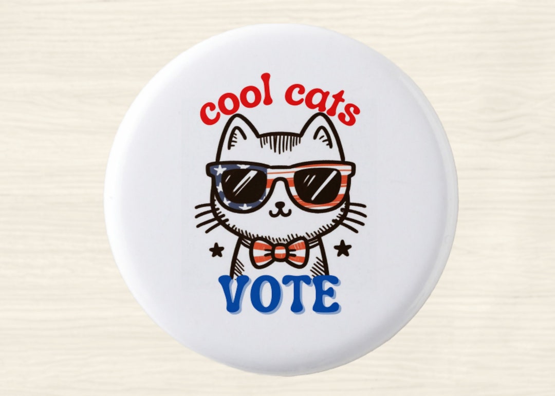 Cool Cats Vote Button Pin | Kamala Harris Tim Walz for President ...