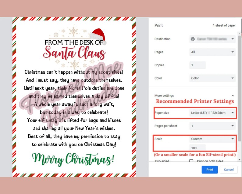 Elf Can Stay for Christmas Day! [letter From Santa | Goodbye Elf Letter ...