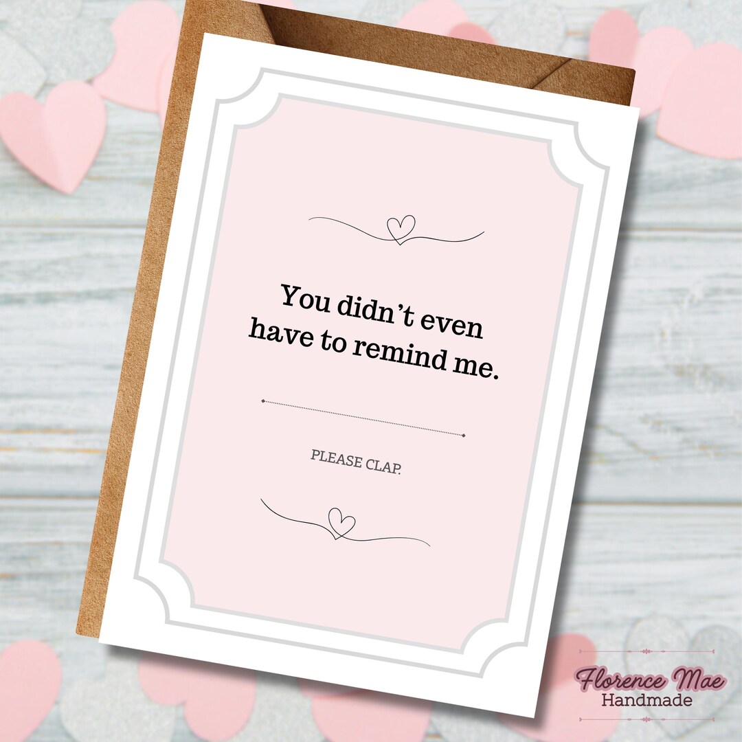 Valentine's Day Reminder Funny Card | Card for Boyfriend, Girlfriend ...