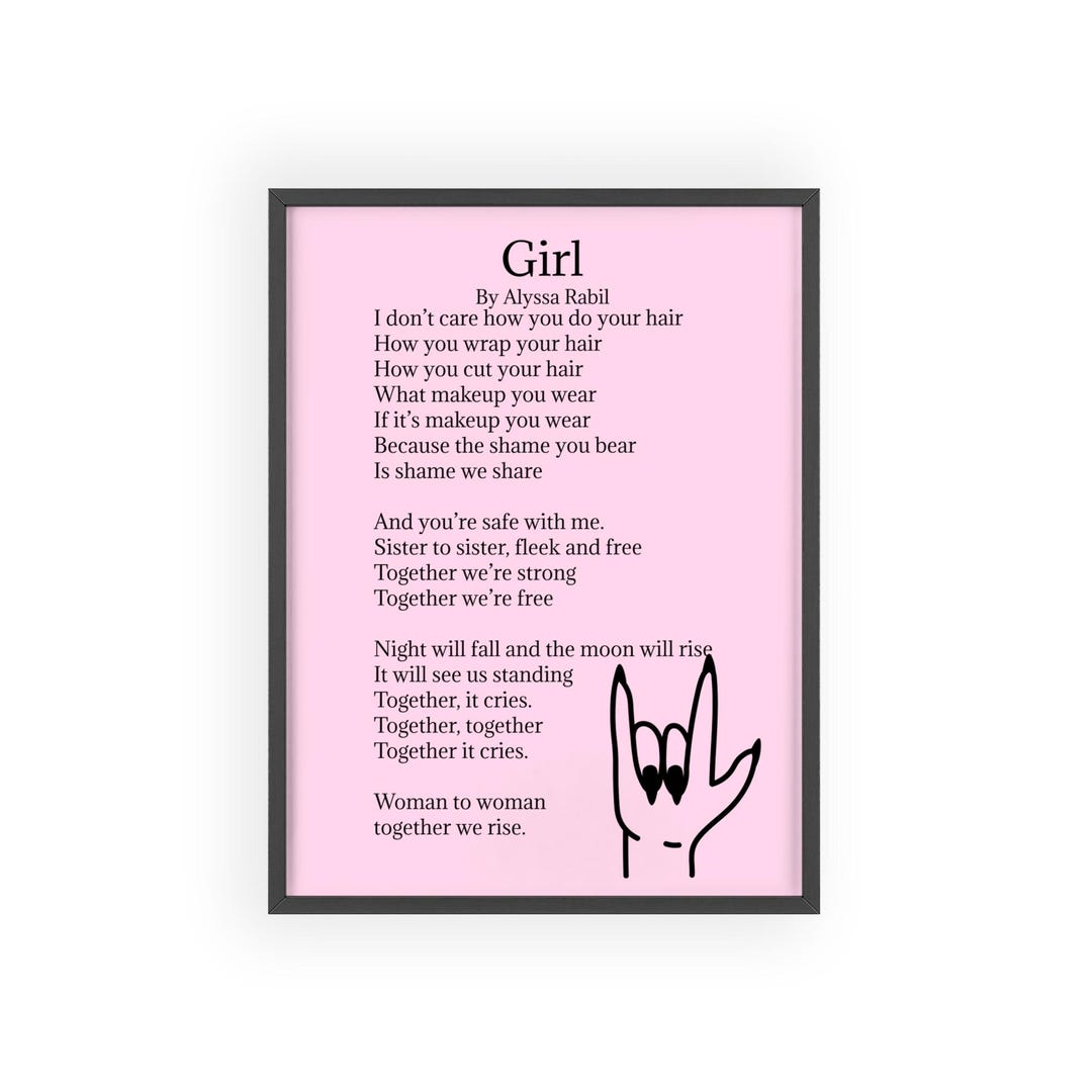 Copy of Original Poem GIRL by Alyssa Rabil Poster - Etsy