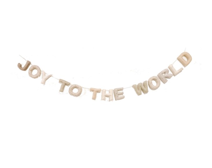 Joy to the World Christmas Banner Wool - Etsy
