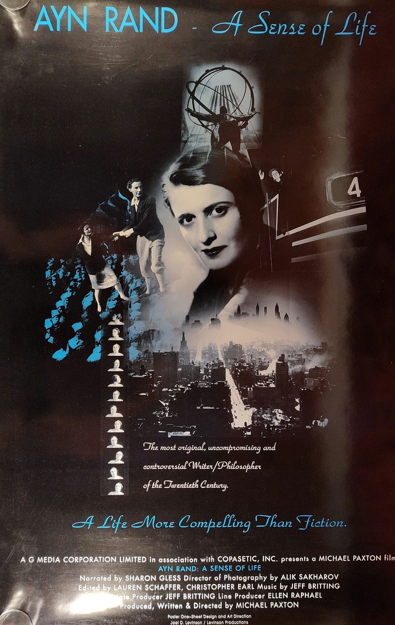 Movie Poster for AYN RAND -- A Sense of Life Michael Paxton - Etsy